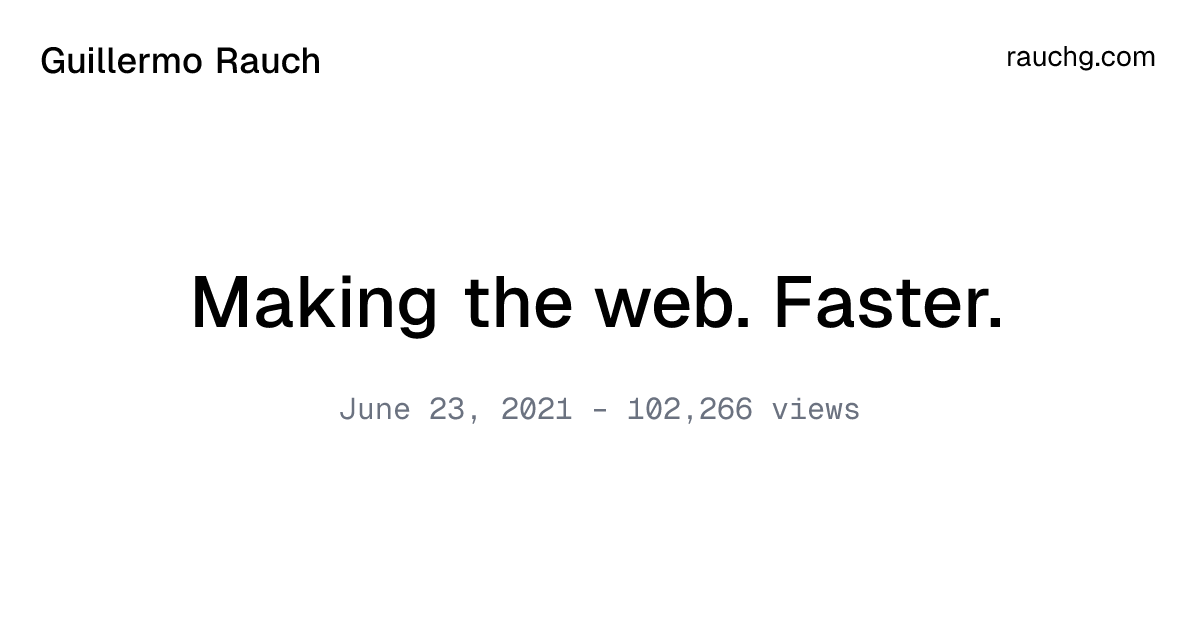 Making the Web. Faster